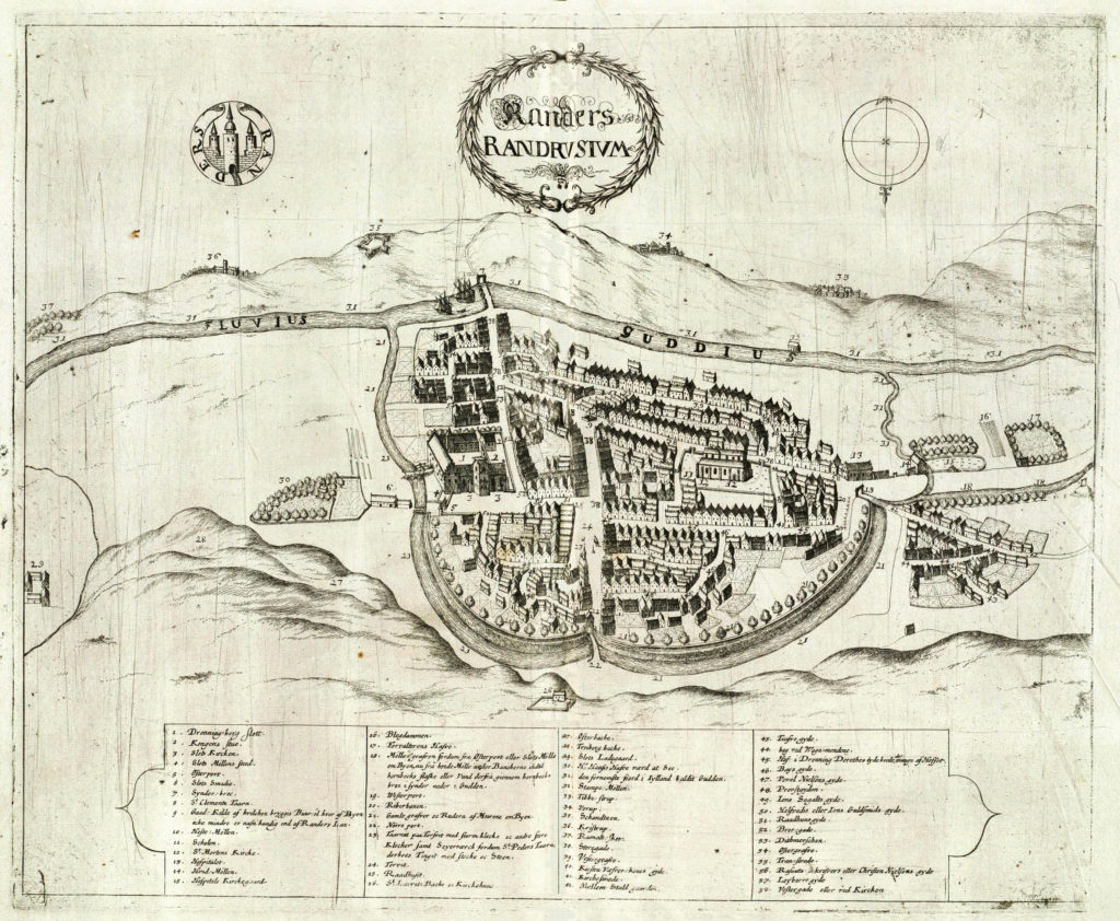 resens kort over Randers – Randers Amts Historiske Samfund